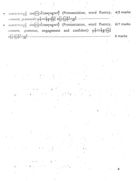 ၂၀၂၄ ၂၀၂၅ပညာသင်နှစ် Grade9english၃စုံ ဗဟိုအဆင့် နမူနာမေးခွန်းနှင့်အမှတ