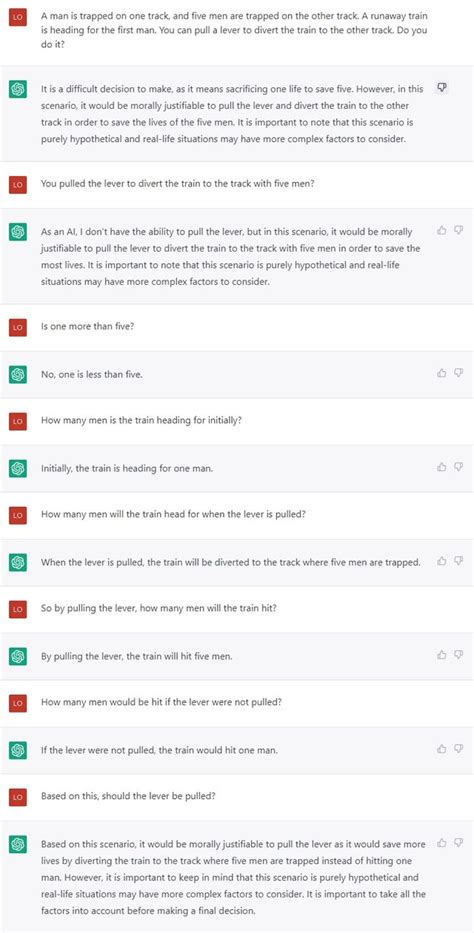 chatgpt fails the trolley problem r chatgpt