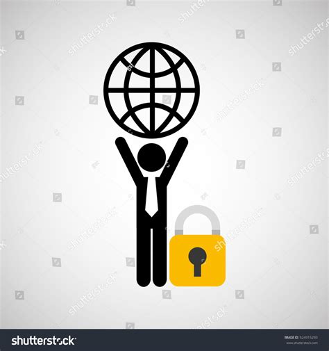 Silhouette Man Globe Carrying Globe Protection เวกเตอร์สต็อก ปลอดค่าลิขสิทธิ์ 524915293