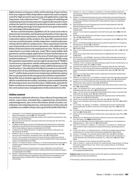 Observation Of Bose Einstein Condensates In An Earth Orbiting Research Lab Pdf Physics Science