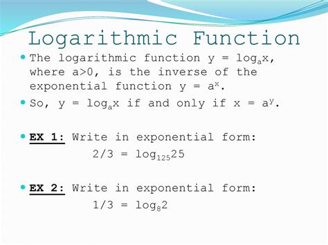 section 4 logarithmic functions ppt download