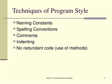 Ppt Fundamentals Of Computing Program Style And Inputoutput Powerpoint Presentation Id9689330