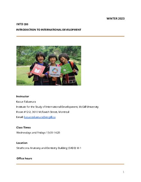 Intd 200 Winter 2023 Syllabus Introduction To International