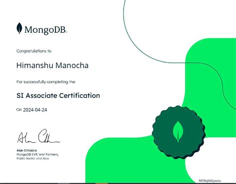 mongodb certification datamanagement careergrowth… himanshu manocha