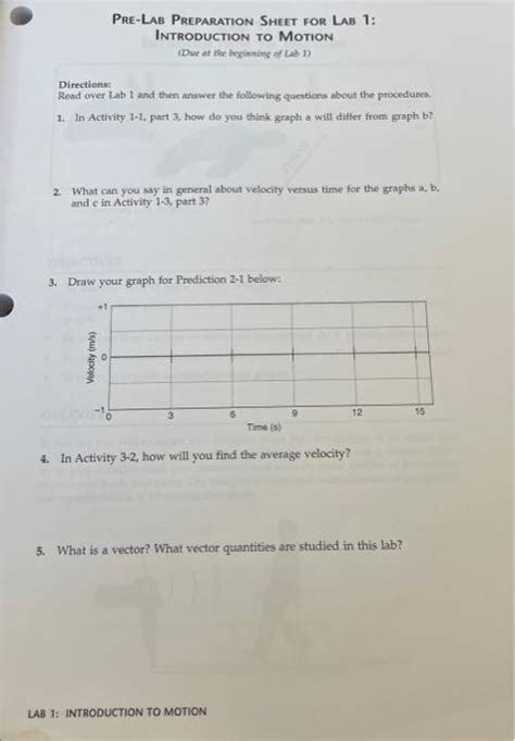 pre lab preparation sheet for lab 1 introduction to