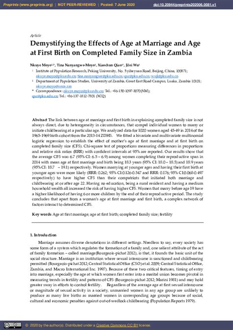 Pdf Demystifying The Effects Of Age At Marriage And Age At First