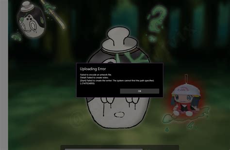 pc failed to create video [start] failed to create the writer the