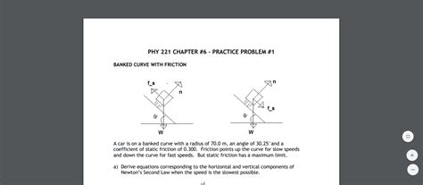 Solved PHY CHAPTER PRACTICE PROBLEM BANKED CURVE Chegg Com