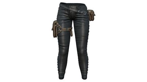 3d Model Medieval Black Leather Pants With Utility Pockets Vr Ar