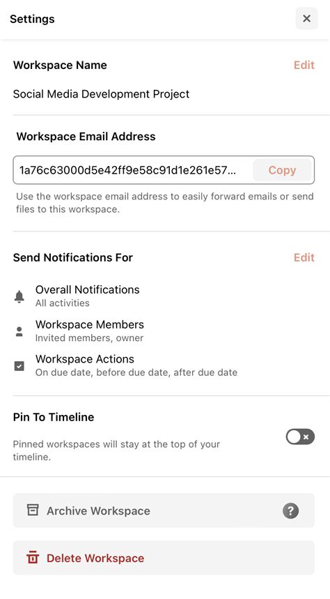 Workspace Settings Moxo Support