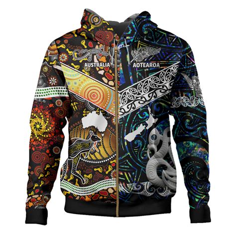 Australia Aboriginal Hoodie Australia Aotearoa With Maori And