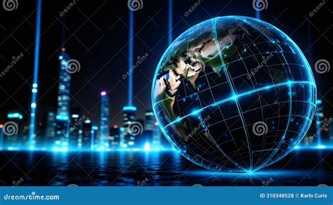 Digital World Map Globe Concept Of Global Connection Network And Data Transfer Technology