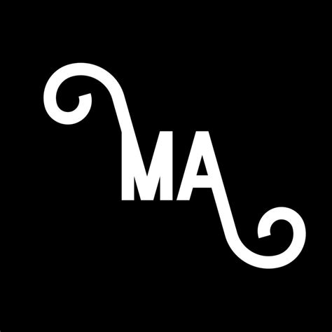 ma design de logotipo de carta. letras iniciais ma ícone do logotipo ...