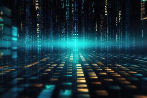 Background With Holographic Floating Data And Software Coding