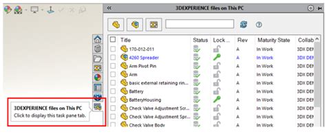 navigating the 3dexperience task pane in solidworks