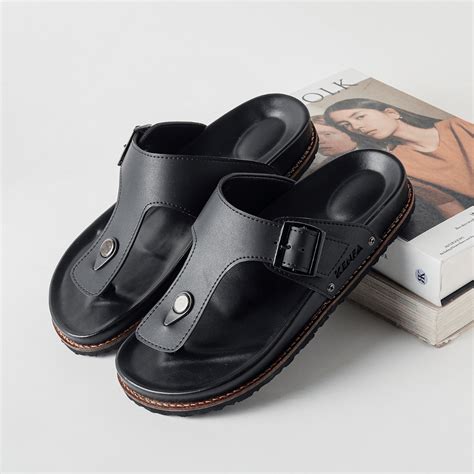 Jual Kenfa Rexo Plater Sandal Jepit Kulit Pria Wanita Formal Kasual