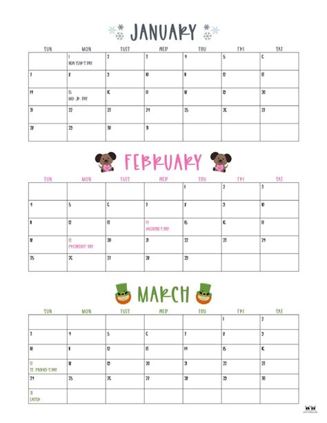 Custom 3 Month Calendar Printable 2024 Fully Editable Monthly Calendar