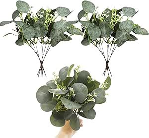 Pack Of 12 Faux Artificial Eucalyptus Plants With Berries