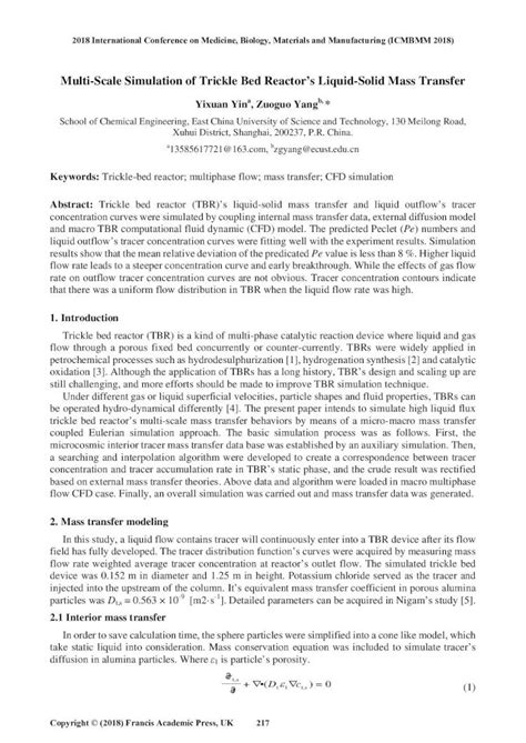 pdf multi scale simulation of trickle bed reactor s liquid solid