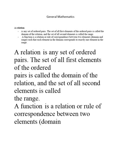 General Mathematics Pdf Function Mathematics Cartesian Coordinate System