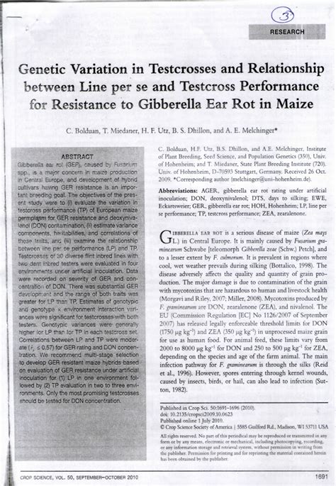 Pdf Genetic Variation In Testcrosses And Relationship Between Line Per Se And Testcross