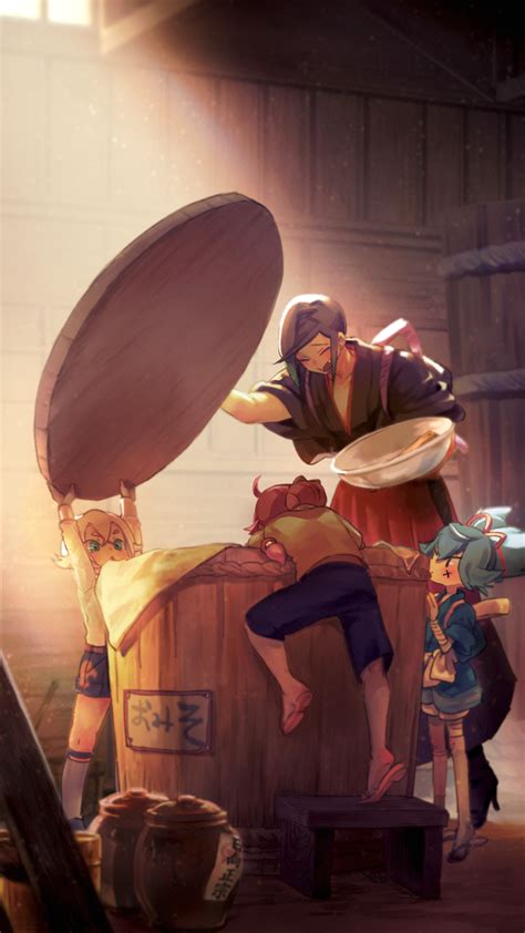 Hotarumaru Sayo Samonji Shizukagata Naginata And Chatan Nakiri Touken Ranbu Drawn By Yb Yb