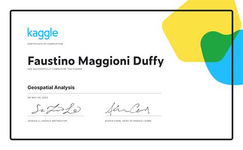 Faustino Maggioni Duffy Completed The Geospatial Analysis Course On Kaggle
