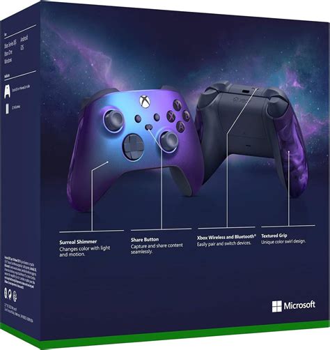 Microsoft Xbox Stellar Shift Special Edition Wireless Controller Rubberized Purple Swirl Grips
