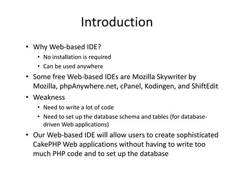Ppt Web Based Ide To Create Model And Controller Components For Mvc