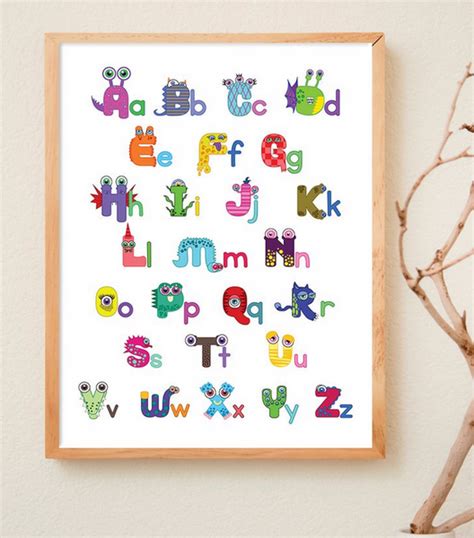 Monster Alphabet Poster Zac And Zoe