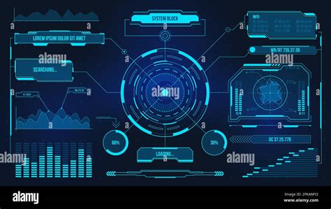 Digital user interface. Futuristic technology UI screen. Game car or spaceship dashboard ...