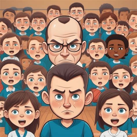 Pe Teacher And Students In Cartoon Stable Diffusion Online