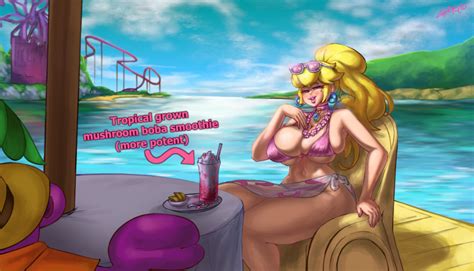 Rule 34 1girls 2d Beach Beach Chair Bikini Blonde Hair Blush Boba Tea