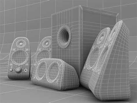 D Model Of Logitech Surround Speakers Z