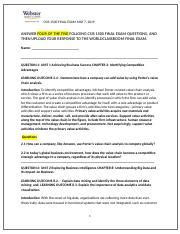 CSIS FINAL EXAM QUESTIONS May FINAL Docx CSIS FINAL EXAM MAY ANSWER FOUR