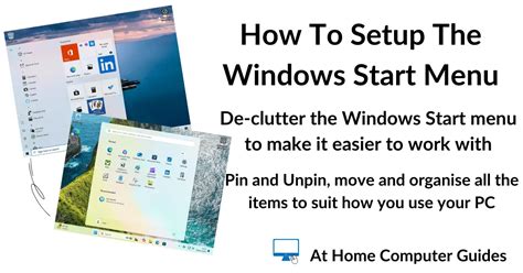 how to setup your windows start menu at home computer guides