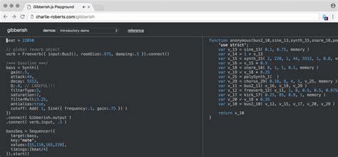 The Gibberish Playground With End User Code On The Left And