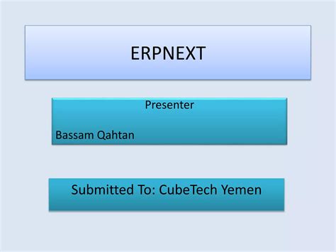 Presentation About Erpnext HR System PPT