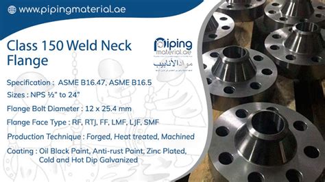 Class 150 Weld Neck Flange And Ansi B165 150 Wnrf Flanges Dimensions