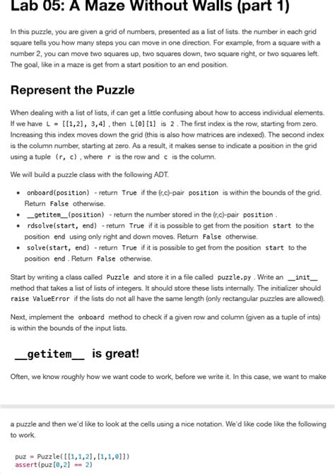 solved lab 05 a maze without walls part 1 in this puzzle