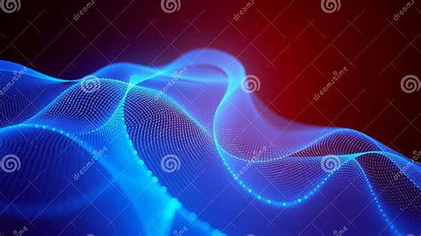 Dynamic Abstract Blue Waves On A Dark Background Stock Illustration
