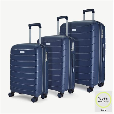 Rock Prime 3 Piece Hardside Luggage Set In Navy Costco Uk