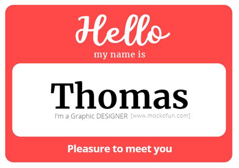 FREE Hello My Name Is Tag MockoFUN