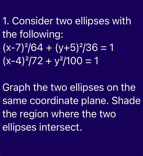 1 Consider Two Ellipses With The Following L StudyX