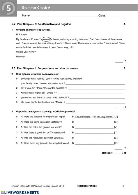 English Class A… Free Interactive Worksheets 5585757