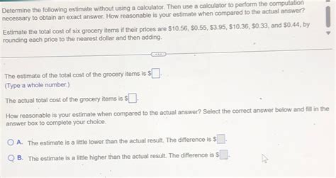solved determine the following estimate without using a