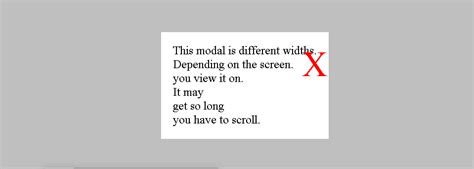 Html Scrollable Modal Where The X Stays Top Left Of The Modal Stack