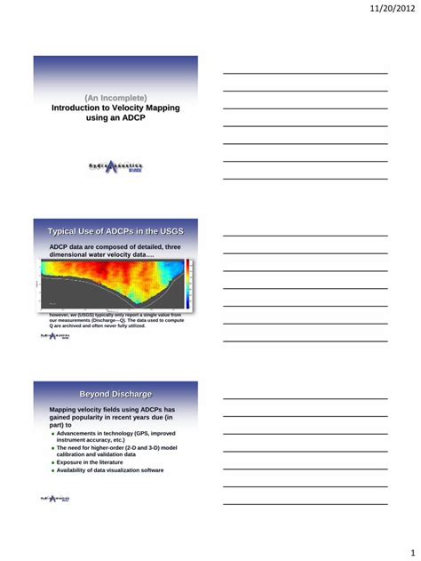 Pdf Introduction To Velocity Mapping Using An Adcp Dokumentips