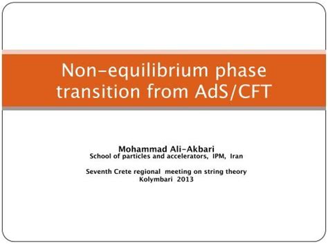 Non Equilibrium Phase Transition From Adscft