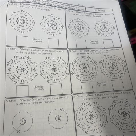 For Each Of The Pictures Below Decide If The Pair Of Atoms Are Different Elements Or Different